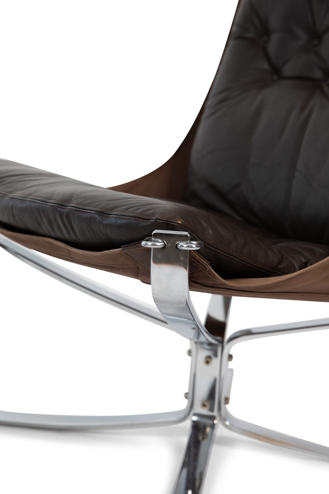 Sigurd Resell Chrome & Leather Falcon Chair Ottoman – Red Modern Furniture