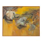 Edward Reep Oil Painting – Red Modern Furniture